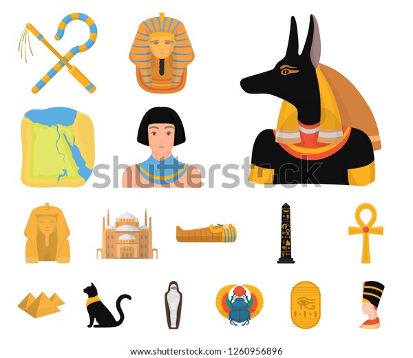 Ancient Egypt Cartoon Icons Set Collection Stock Vector (Royalty Free ...