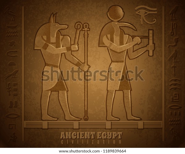 Ancient Egyptian Civilization Cartoon Vector Illustration Stock Vector ...