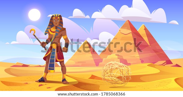 Ancient Egyptian Pharaoh Rod Desert Pyramids Stock Vector (Royalty Free ...