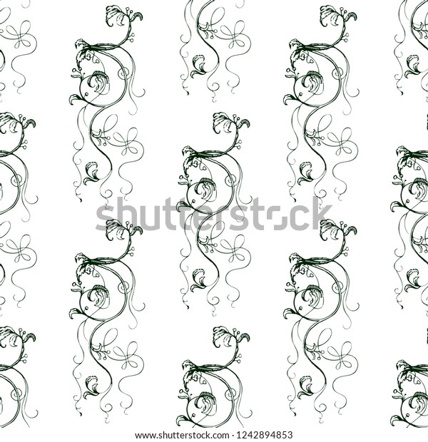 Ancient Floral Seamless Background Vector Illustration Stock Vector ...