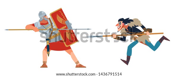 Ancient Germanic Tribes Vandals War Romans Stock Vector (Royalty Free ...