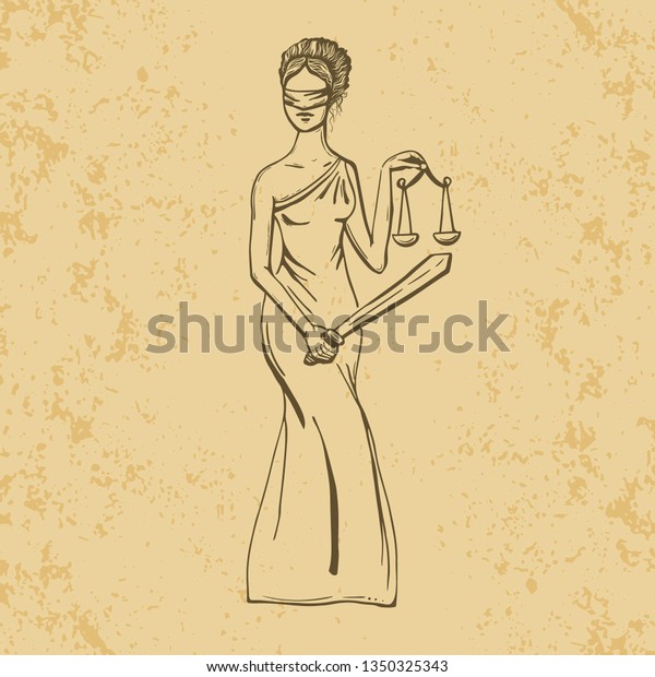 Ancient Greece Statue Goddess Themis Vector Stock Vector (Royalty Free ...