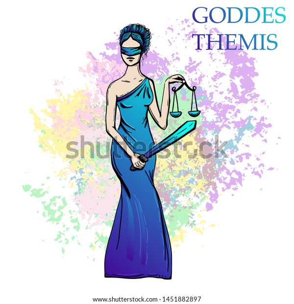 Ancient Greece Statue Goddess Themis Vector Stock Vector (Royalty Free ...