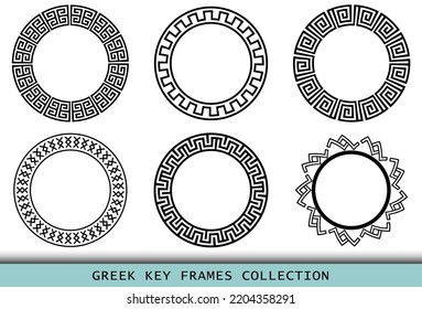Ancient Greek Black Frames Patterns Set Stock Vector (Royalty Free ...