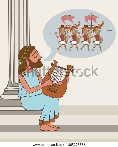 Ancient Greek Folklore Vector Cartoon Illustration Stock Vector ...