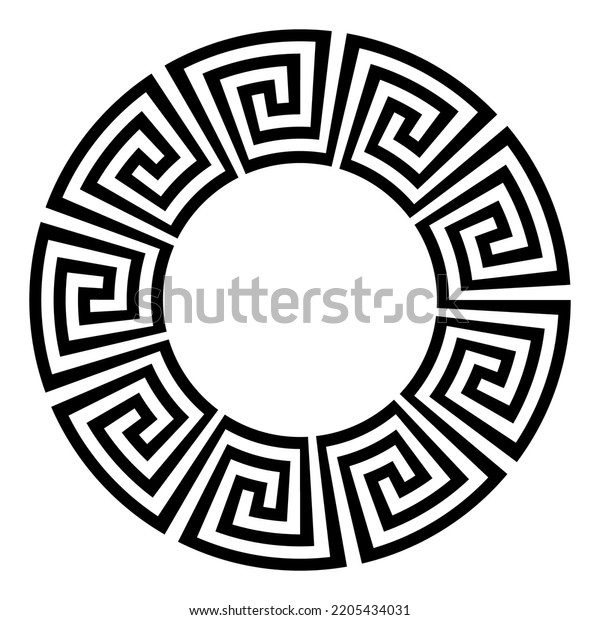 Ancient Greek Key Black Frame Pattern Stock Vector (Royalty Free ...