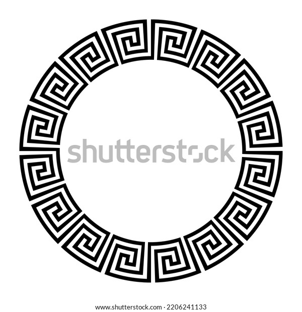 Ancient Greek Key Black Frame Pattern Stock Vector (Royalty Free ...