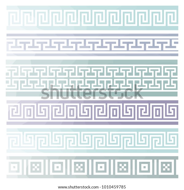 Ancient Greek Meander Border Vectors Blue: vetor stock (livre de ...