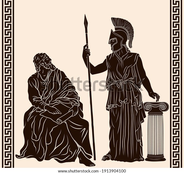 Ancient Greek Old Man Philosopher Sage Stock Vector (Royalty Free ...