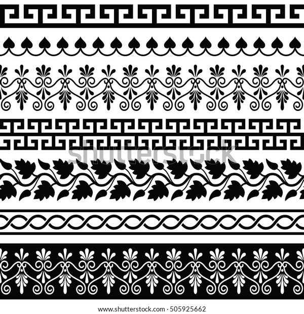 Ancient Greek Pattern Seamless Set Antique Stock Vector (Royalty Free ...