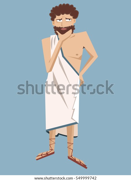 Ancient Greek Philosopher Vector Cartoon Stock Vector (Royalty Free ...