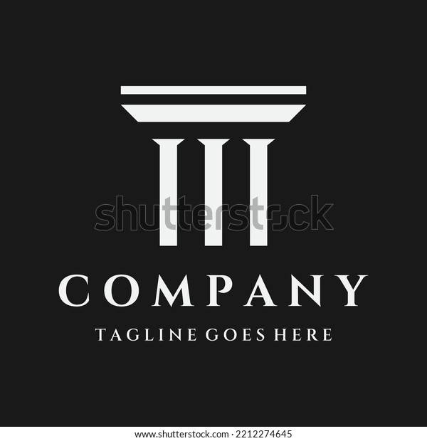 Ancient Greek Pillars Columns Logo Design Stock Vector (Royalty Free ...