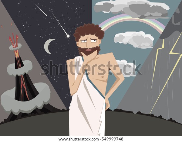 Ancient Greek Scientist Thinking About Natural Stock Vector (Royalty ...