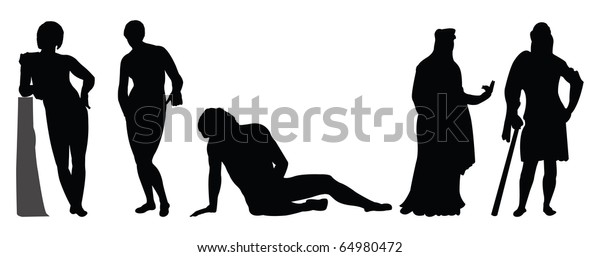Ancient Greek Statue Silhouettes: stockvector (rechtenvrij) 64980472 ...