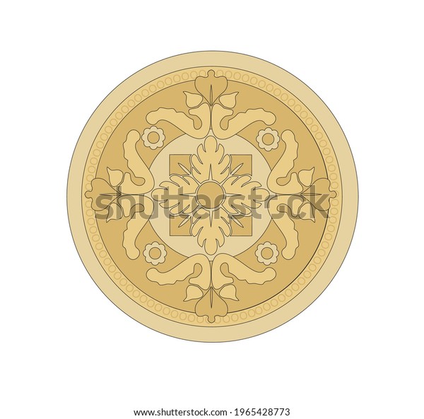 Ancient Heraldic Emblem Gold Decorated Baroque Stock Vector (Royalty ...