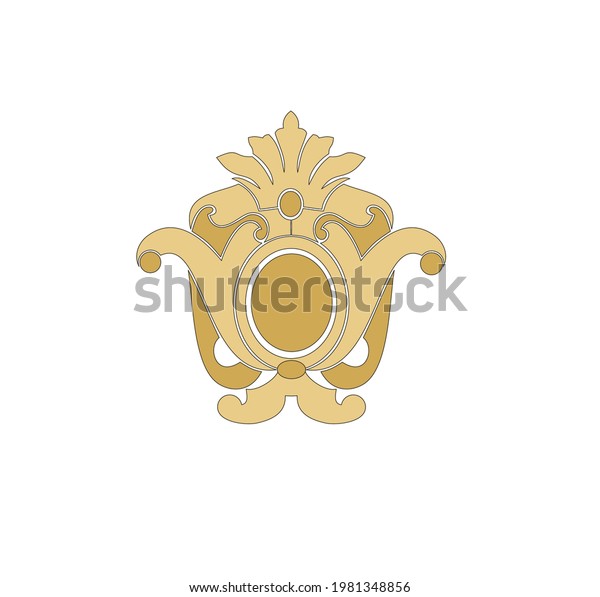 Ancient Heraldic Emblem Gold Decorated Baroque Stock Vector (Royalty ...