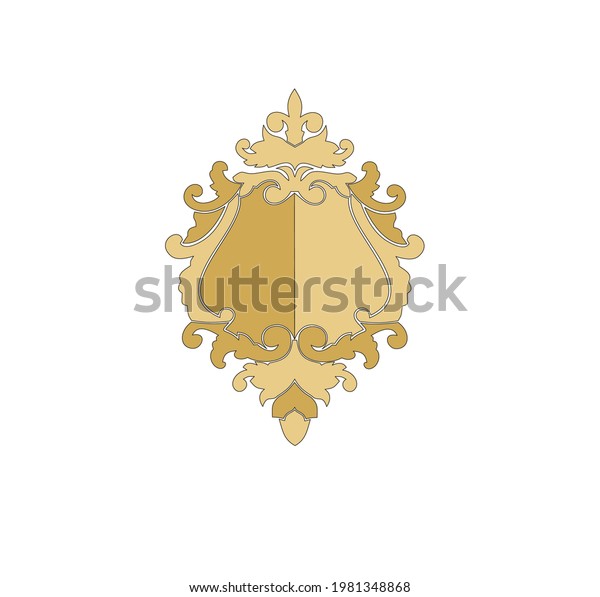 Ancient Heraldic Emblem Gold Decorated Baroque Stock Vector (Royalty ...