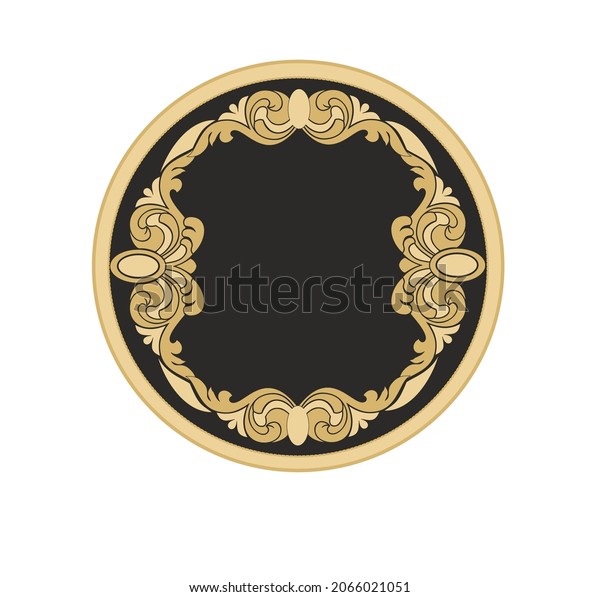 Ancient Heraldic Emblem Gold Decorated Baroque Stock Vector (Royalty ...