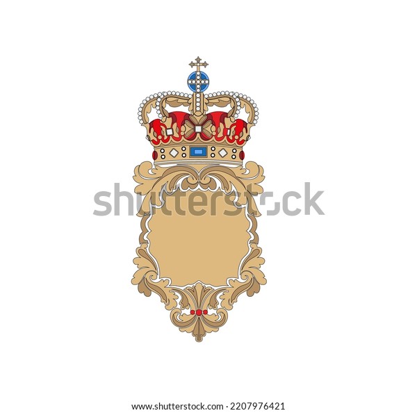 Ancient Heraldic Emblem Gold Decorated Baroque Stock Vector (Royalty ...
