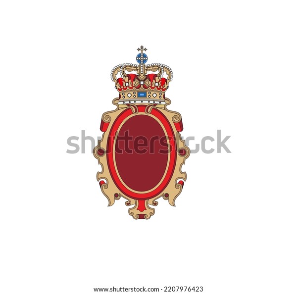 Ancient Heraldic Emblem Gold Decorated Baroque Stock Vector (Royalty ...