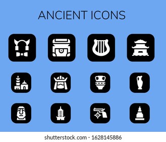 Ancient Icon Set 12 Filled Ancient Stock Vector (Royalty Free ...