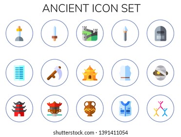 Ancient Icon Set 15 Flat Ancient Stock Vector (Royalty Free) 1391411054 ...