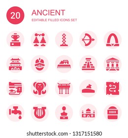 Ancient Icon Set Collection 20 Filled Stock Vector (Royalty Free ...