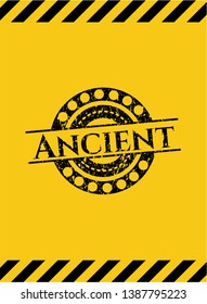 Ancient Inside Warning Sign Black Grunge Stock Vector (Royalty Free ...