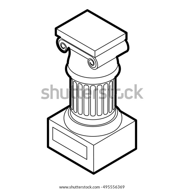 Ancient Ionic Pillar Icon Outline Style Stock Vector (Royalty Free ...