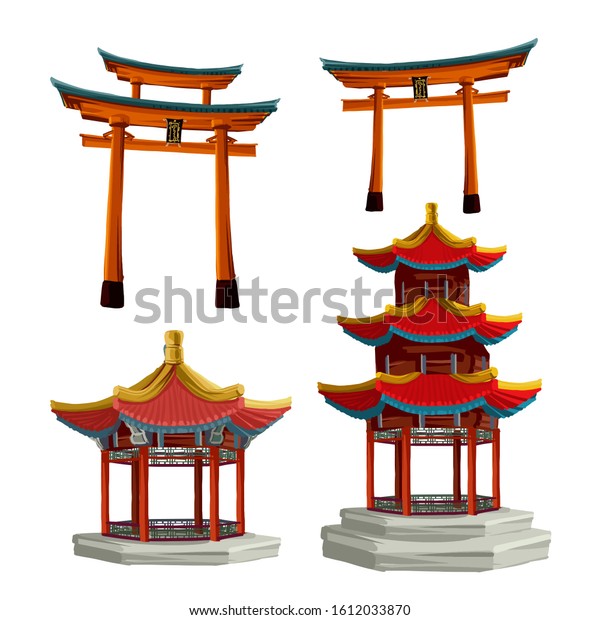 Ancient Japan Culture Objects Set Withjapanese Stock Vector (Royalty ...