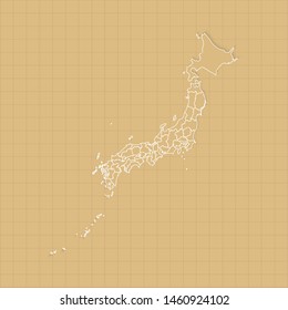Ancient Japan Map Old Paper Background Stock Vector (Royalty Free ...
