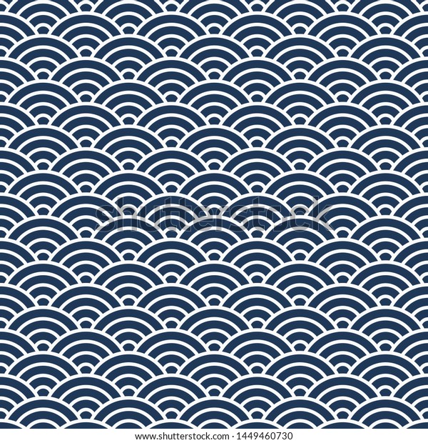 Ancient Japanese Pattern Water Wave Circle Stock Vector (Royalty Free ...