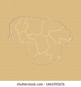 Ancient Lithuania Map Old Paper Background: เวกเตอร์สต็อก (ปลอดค่า ...
