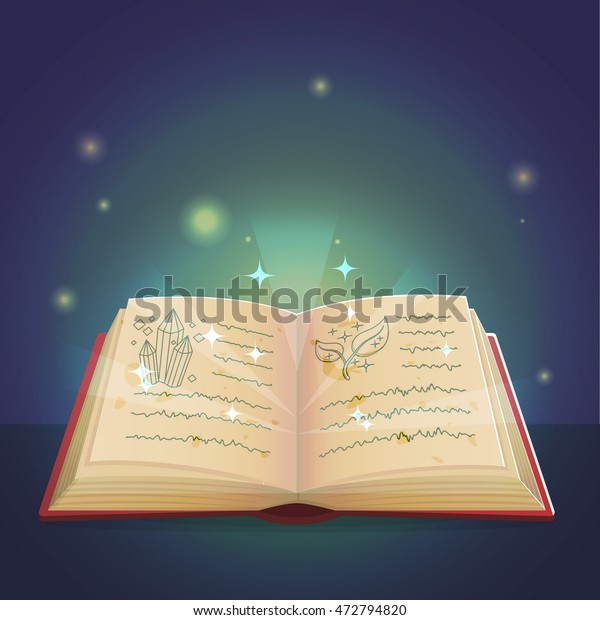 Ancient Magic Book Alchemy Recipes Mystic Stock Vector (Royalty Free ...