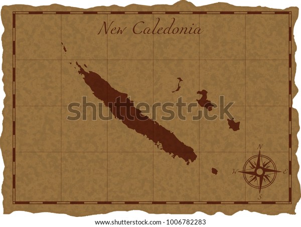 Ancient Map New Caledonia Silhouette On Stock Vector (Royalty Free ...