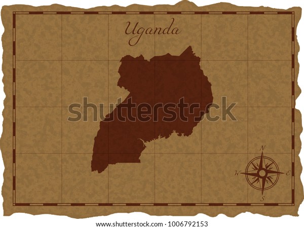 Ancient Map Uganda Silhouette On Old 스톡 벡터(로열티 프리) 1006792153 ...
