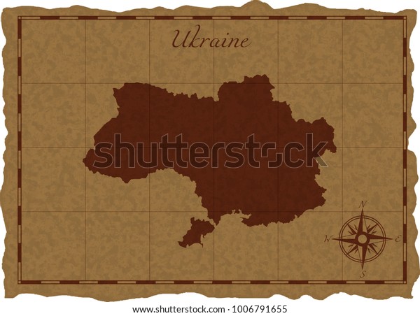 Ancient Map Ukraine Silhouette On Old Stock Vector (Royalty Free ...