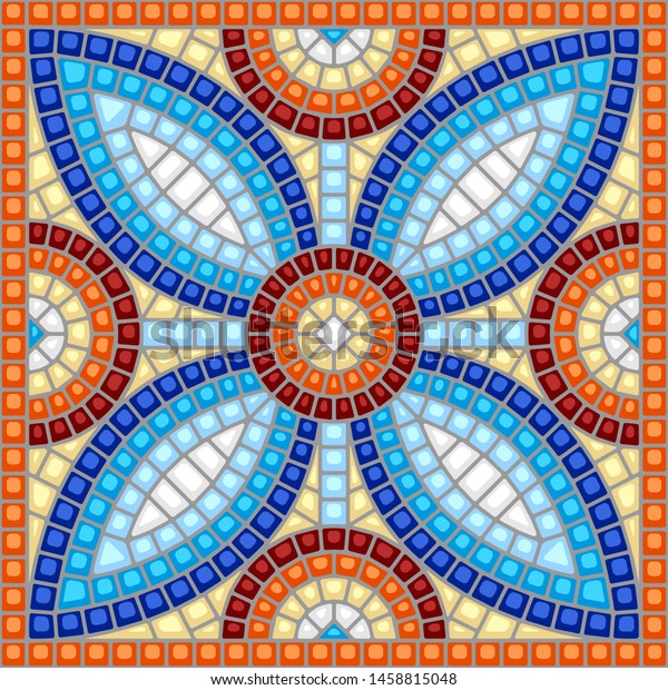 Ancient Mosaic Ceramic Tile Pattern Colorful Stock Vector (Royalty Free ...