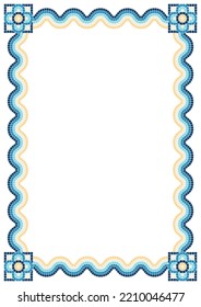 Ancient Mosaic Wave Frame Decorative Antique Stock Vector (Royalty Free ...