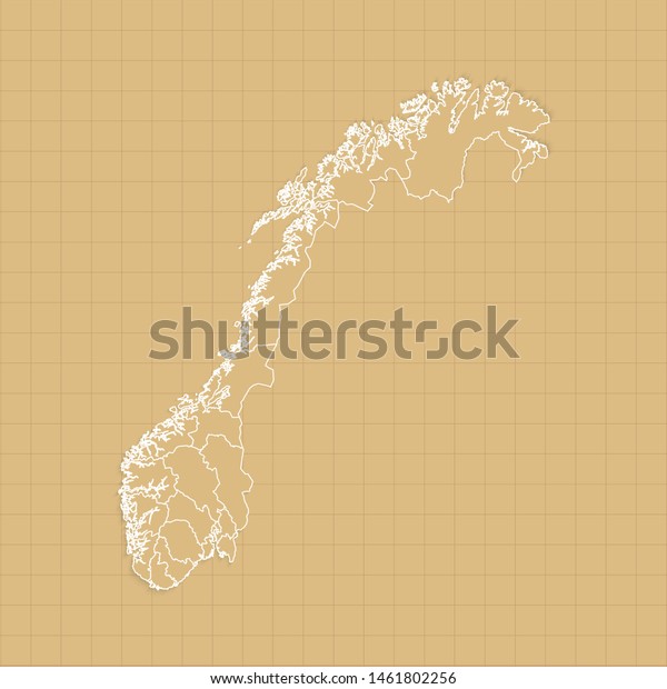 Ancient Norway Map Old Paper Background Stock Vector (Royalty Free ...