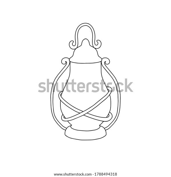 Ancient Oldfashioned Oil Lamp Vector Illustration Stock Vector (Royalty ...