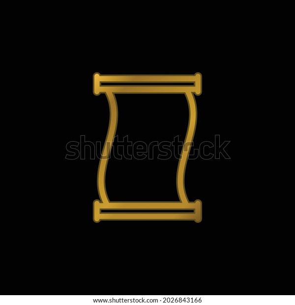 Ancient Paper Scroll Outline Gold Plated Stock Vector (Royalty Free ...
