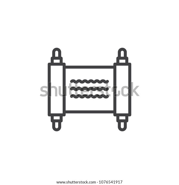 Ancient Paper Scroll Outline Icon Linear Stock Vector (Royalty Free ...