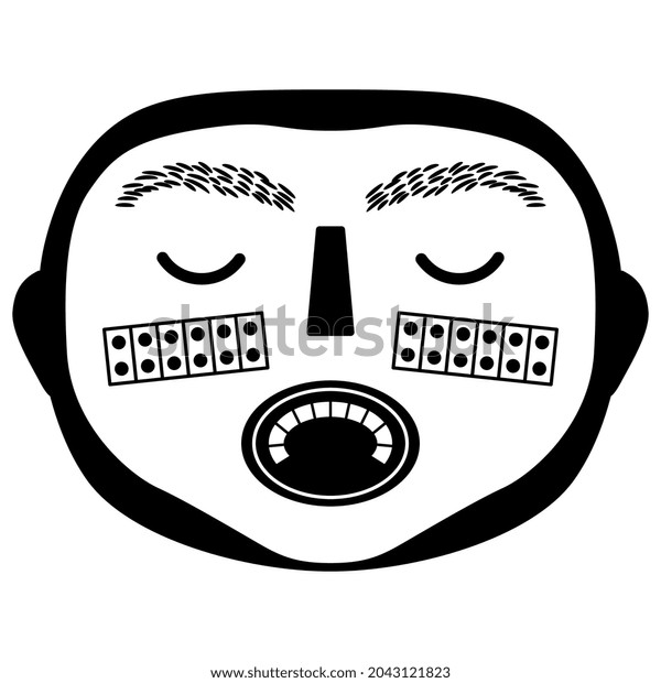Ancient Peruvian Mask Trophy Head Nazca Stock Vector (Royalty Free ...