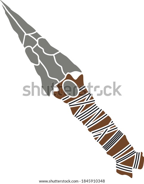 Ancient Prehistoric Stone Knife Stencil Vector Stock Vector (Royalty ...