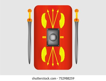 Ancient Roman Shield Two Swords Stock Vector (Royalty Free) 752988259 ...