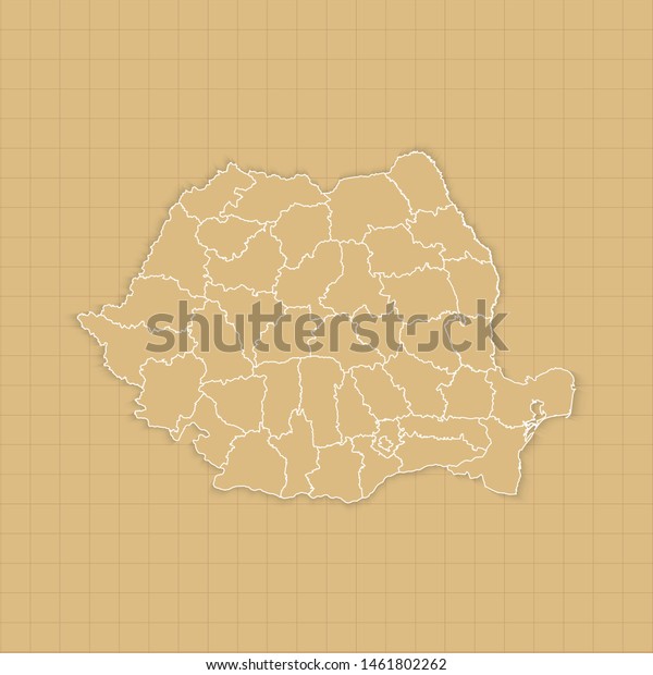 Ancient Romania Map Old Paper Background: เวกเตอร์สต็อก (ปลอดค่า ...