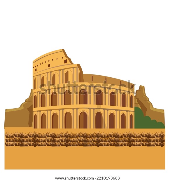 Ancient Rome Architecture Colosseum Vector Illustration Stock Vector ...