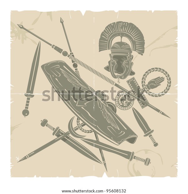 Ancient Romeweapons Old Paper 1 Vector Stock Vector (Royalty Free ...