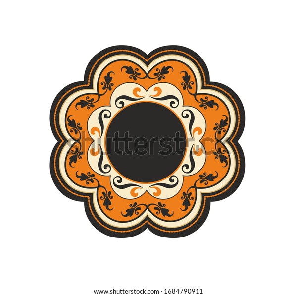 Ancient Round Symbol Baroque Arab Style Stock Vector (Royalty Free ...